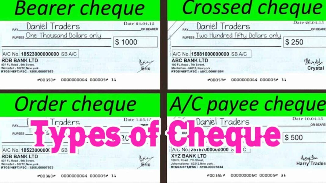Different types of cheques | 'Monomousumi'